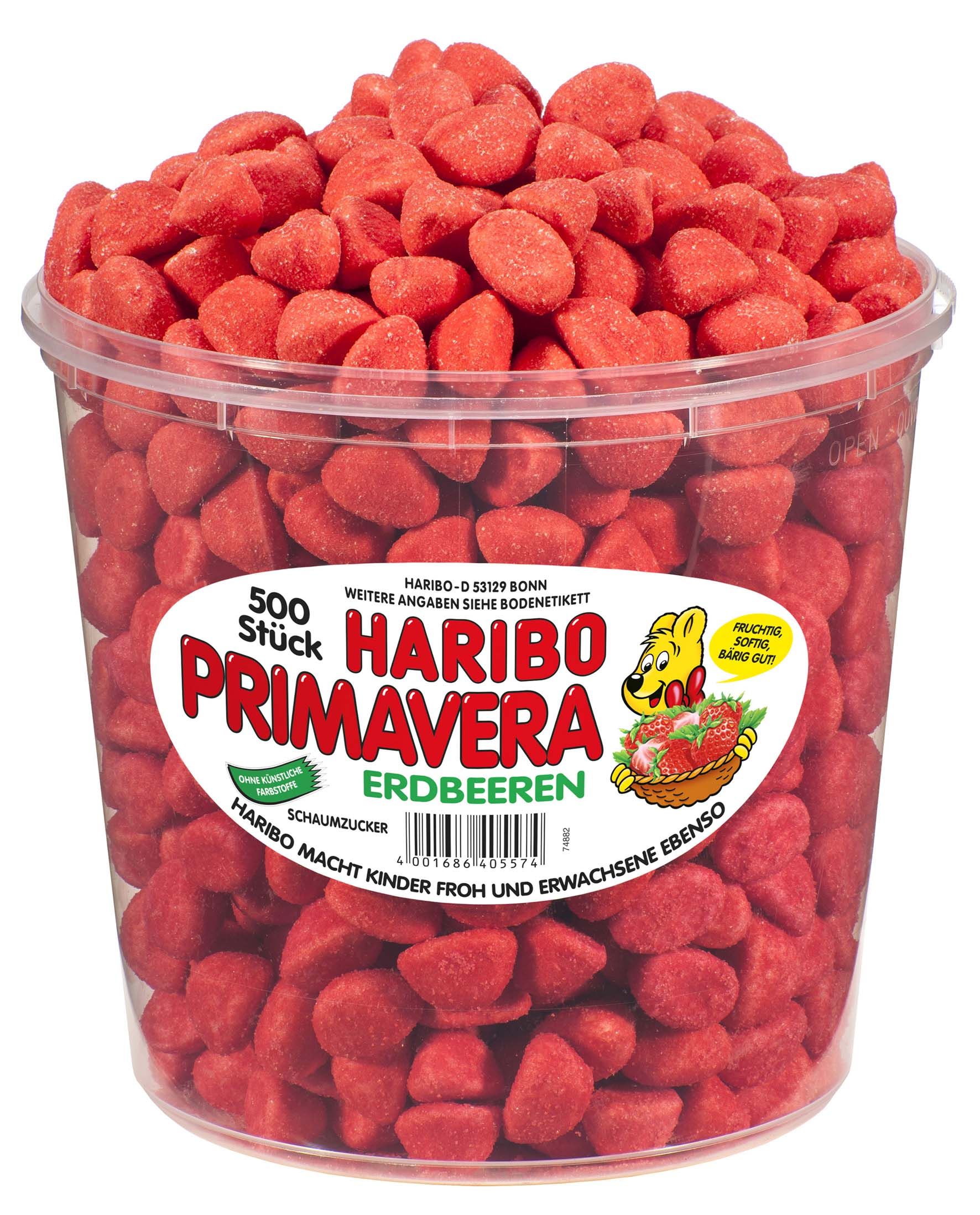Primavera Erdbeeren Dose 500 Stck. | HARIBO Online-Shop